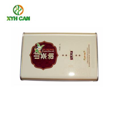 China Rectangular Tin Containers With Lid Glossy Lamination Printing for sale