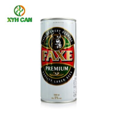 China Beer Tin Cans Round Empty Metal Tins Packaging 1000ml Metal Storage Tins 0.18-0.25 mm Thickness for sale