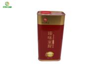 China Custom Printed Rectangular Metal Tin Can Metal Tinplate Container For Olive Oil with Plastic Lid for sale