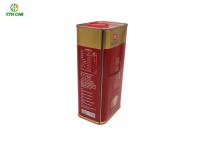 China Custom Printed Rectangular Metal Tin Can Metal Tinplate Container For Olive Oil with Plastic Lid for sale