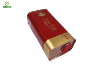 China Custom Printed Rectangular Metal Tin Can Metal Tinplate Container For Olive Oil with Plastic Lid for sale