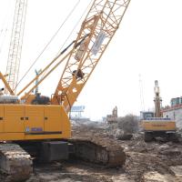 China Full Potential Crawler Crane Xcmg 150T Crawling Lifting Equipment 30 Meters Jib Length for sale