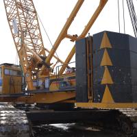 China 85T Max Rated Lifting Used Crawler Crane with 50 Meters Maximum Working Radius and 100 M/min Max Line Speed for sale