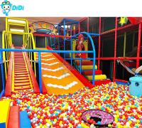 China Indoor Playground With Light Yellow And Blue Color Combined Indoor Playing Zone for sale
