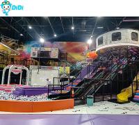 China Kids Interactive Indoor Commercial Athletic Playground Plastic Double Slide Park for sale