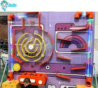China Indoor Playground Plastic Tube Pipe Magnetic Building Blocks Toy Interactive Ball Wall Games for sale
