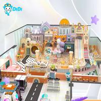 China Custom Sweet Color Themed Indoor Playground for Kids with Wooden Slide and Ball Pit for sale