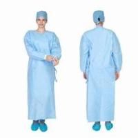 China Elastic Cuff Medical Disposable Hospital Gowns CE / ISO13485 / ISO9001 for sale
