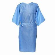 China Standard SMS Disposable Facial Gowns Disposable Scrub Suits Blue Color 50gsm - 70gsm for sale