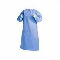 China Economical SMS Nonwoven Disposable Plastic Gowns With Knitted Collar And Velcro for sale