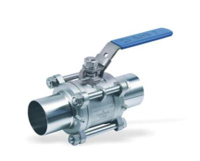 China BA EP Grade Three Piece Welded Ball Valve Corrosion Resistant Stainless Steel for sale