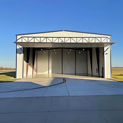 China Large Capacity Insulated Prefabricated Steel Hangar With Minimal Foundation Needed For Aircraft Parking for sale