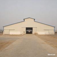 China Hot Dip Galvanized Steel Cattle Barn 6-25m Span Modular Livestock Shed for sale