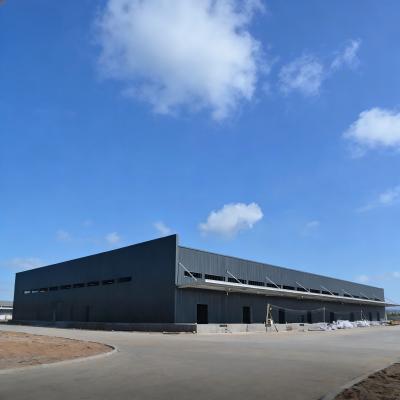 China Prefab Steel Frame Warehouse Custom Size 8-40m Span Heavy Duty Storage Anti-Corrosion for sale