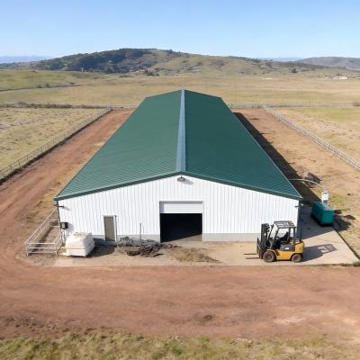China Customizable Multi-Bay Steel Structure Cow Barn 6-25m Span for Commercial Ranch Milch Cow Shed for sale