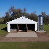 China Wind/Snow Resistant Customizable Multi-Bay Steel Structure Cow Barn for Commercial Ranch Thermal Insulation for sale