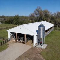 China Wind/Snow Resistant Customizable Multi-Bay Steel Structure Cow Barn for Commercial Ranch Thermal Insulation for sale