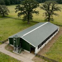 China Thermal Insulation Customizable Multi-Bay Steel Structure Cow Barn for Commercial Ranch Thermal Insulation for sale