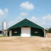China Hot-Dip Galvanized Customizable Multi-Bay Steel Structure Cow Barn for Commercial Ranch Dairy Cow Breeding for sale