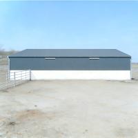 China Dairy Cow Breeding Customizable Multi-Bay Steel Structure Cow Barn for Commercial Ranch Beef Cattle Fattening for sale