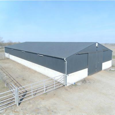 China Dairy Cow Breeding Customizable Multi-Bay Steel Structure Cow Barn for Commercial Ranch Beef Cattle Fattening for sale