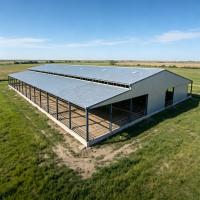 China Customized Steel Structure Cattle Barn 6-25m Span Prefabricated Cow Shed for Ranch for sale