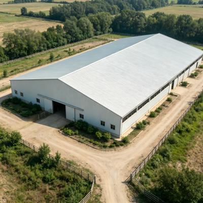 China Modern Steel Frame Cow Shed with Automatic Ventilation Fan Support for Industrial Manufacturing Warehouse Shed Room for sale
