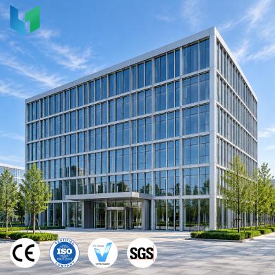 China Multi Storey Steel Frame Office Building Prefabricated Commercial Tower with Glass Curtain Wall for Business Park for sale