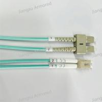 China 3.3MM Armored Fiber Optic Patch Cable DSC DLC 150M OM3 150 Aque for sale
