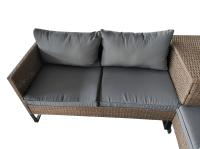 China All Weather Handwoven Poly Rattan Sectional Sofa Dining Set with Stools & Cushions for sale