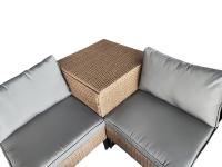 China All Weather Handwoven Poly Rattan Sectional Sofa Dining Set with Stools & Cushions for sale