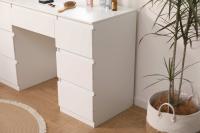 China French Style Vanity Table with Hollywood Bulb Mirror, Curved Leg Design, Multi-color Optional, Multiple Mirror Shapes Available, Comes with Drawers & Cushioned Stool, Bedroom Makeup Vanity Set for sale
