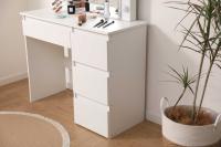 China French Style Vanity Table with Hollywood Bulb Mirror, Curved Leg Design, Multi-color Optional, Multiple Mirror Shapes Available, Comes with Drawers & Cushioned Stool, Bedroom Makeup Vanity Set for sale