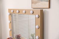China French Style Vanity Table with Hollywood Bulb Mirror, Curved Leg Design, Multi-color Optional, Multiple Mirror Shapes Available, Comes with Drawers & Cushioned Stool, Bedroom Makeup Vanity Set for sale