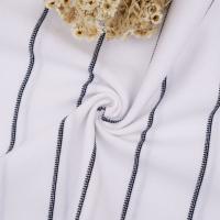 China 190g Pure Cotton Single Jersey Fabric 215cm Width Striped Lightweight Breathable for Polo Shirts for sale