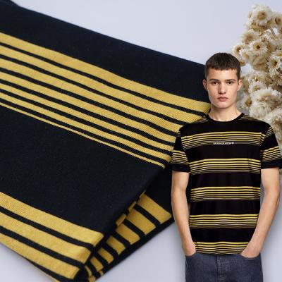 China Yarn Dyed Striped Single Jersey Fabric 185cm Width 220g Weight for Polo Shirts for sale