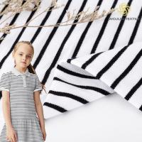 China 200cm Wide 165g Striped Pique Cotton Fabric for Polo Shirts - Breathable & Sweat Absorbing for sale