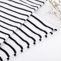 China 200cm Wide 165g Striped Pique Cotton Fabric for Polo Shirts - Breathable & Sweat Absorbing for sale