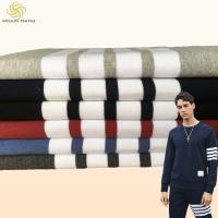China Yarn-Dyed Plain Knit Striped Cotton Fabric 350gsm 180cm Width for French Terry Hoodies for sale
