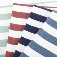China Combed Cotton Striped Fabric 175cm Width 170g Weight for T-Shirt Manufacturing for sale