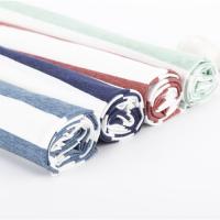 China Combed Cotton Striped Fabric 175cm Width 170g Weight for T-Shirt Manufacturing for sale