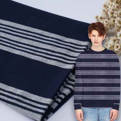 China 185cm Wide Striped Cotton Fabric 220g Heavy Weight for Leisure Wear and Sweatshirts for sale
