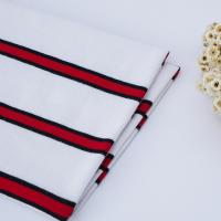 China 32S Double Yarn Striped Cotton Fabric 145-167cm Width 220-230g Weight for T-Shirt Manufacturing for sale
