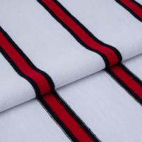 China 32S Double Yarn Striped Cotton Fabric 145-167cm Width 220-230g Weight for T-Shirt Manufacturing for sale