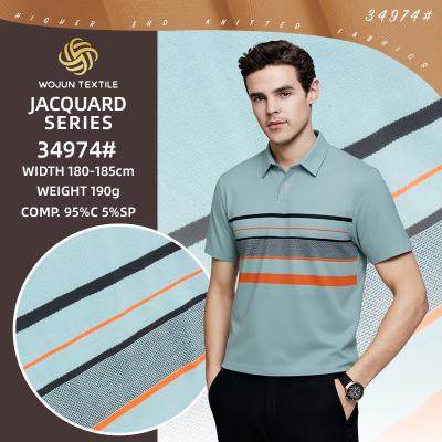 China High-End Jacquard Cotton T-Shirt Fabric｜Defined Pattern & Stable Shape for sale
