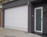 China See Through Punched Ventilation Aluminum Roller Shutter Door with 80mm Profile Height for Commercial Use for sale