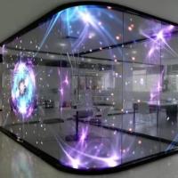 China High Brightness Indoor Thin Panel Holographic Transparent LED Advertising Screen for Window Glass for sale