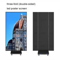China Portable Vertical Indoor LED Digital Advertising Screen Standing Foldable LED Digital Poster Screen for sale