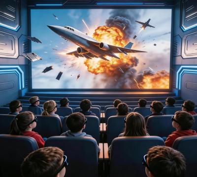 China High Brightness Wide Color Gamut 3D Polarized Display Aerospace Simulation Training Screen for sale