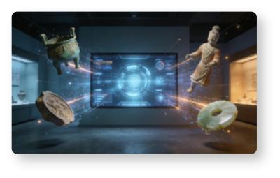 China High Brightness Polarized 3D Screen Museum Cultural Relics 3D Restoration Display for sale